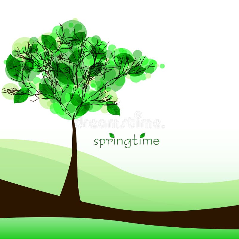 Abstract Nature Background with Tree. Beautiful Spring Stock Vector ...