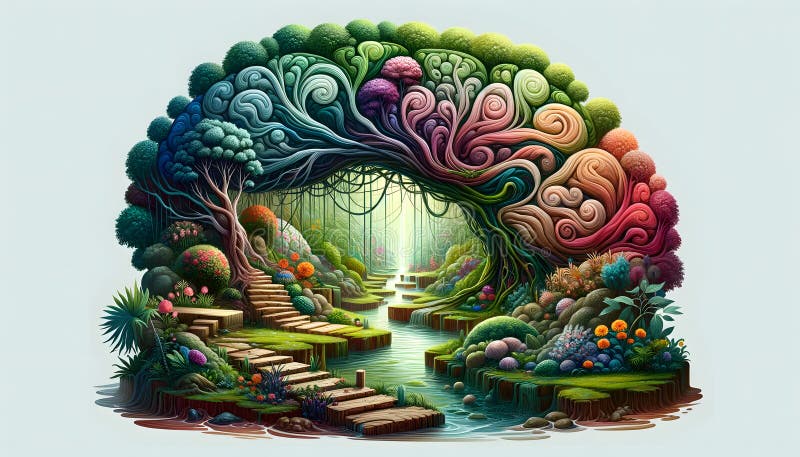 Abstract Nature Brain Concept. Created with Generative AI Stock Photo ...