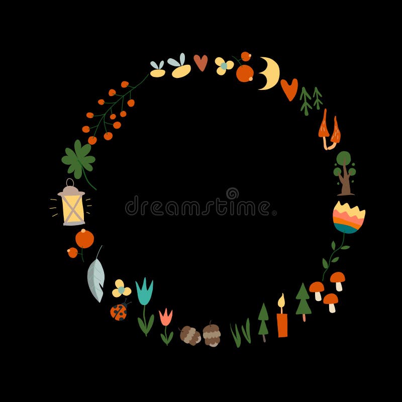 Abstract Nature Circle Frame for Your Design Stock Vector ...