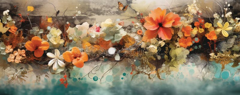Abstract Nature Collage: Captivating Panorama Composed of Various ...
