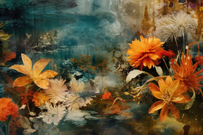 Abstract Nature Collage: Captivating Panorama Composed of Various ...