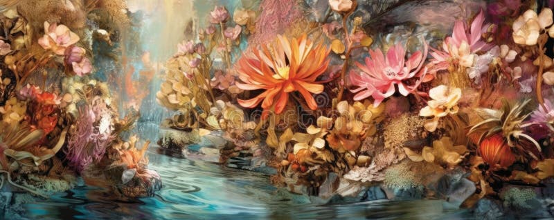 Abstract Nature Collage: Captivating Panorama Composed of Various ...