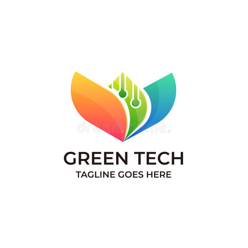 Abstract Nature Green Tech Concept Illustration Vector Template Stock ...