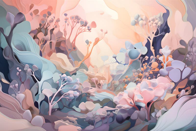 Abstract Nature-Inspired Background with Fluid and Organic Shapes ...