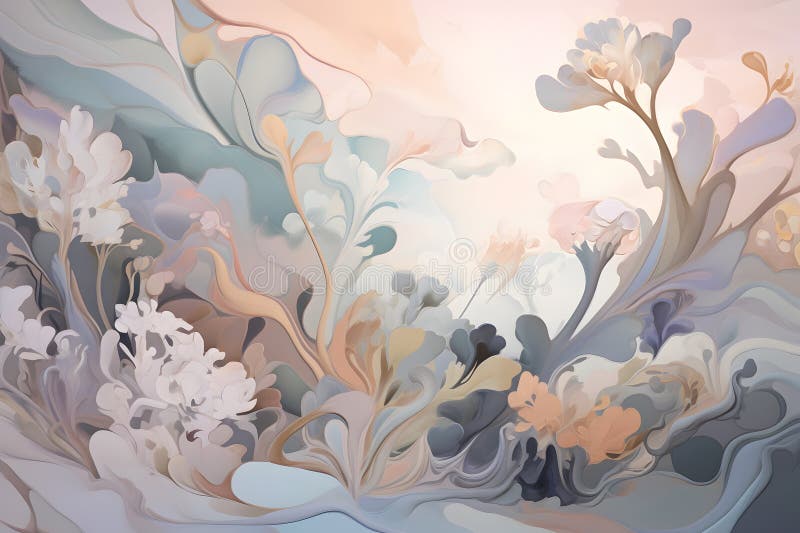 Abstract Nature-Inspired Background with Fluid and Organic Shapes ...