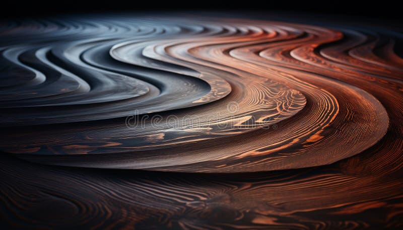 Abstract Nature Pattern Wood Backdrop, Curved Wave, Dark Smooth ...