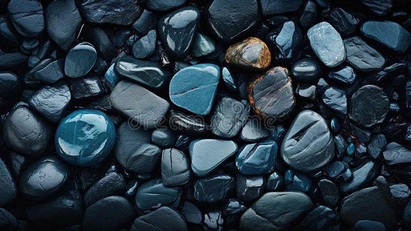 Abstract Nature Pebbles Background. Blue Pebble Texture. Stone ...