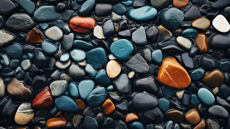 Abstract Nature Pebbles Background. Blue Pebble Texture. Stone ...