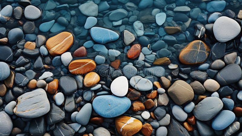 Abstract Nature Pebbles Background. Blue Pebble Texture. Stone ...