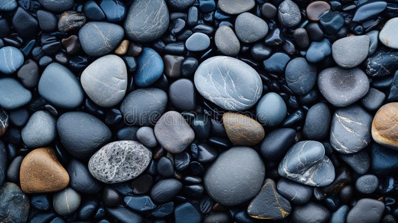 Abstract Nature Pebbles Background. Blue Pebble Texture. Stone ...