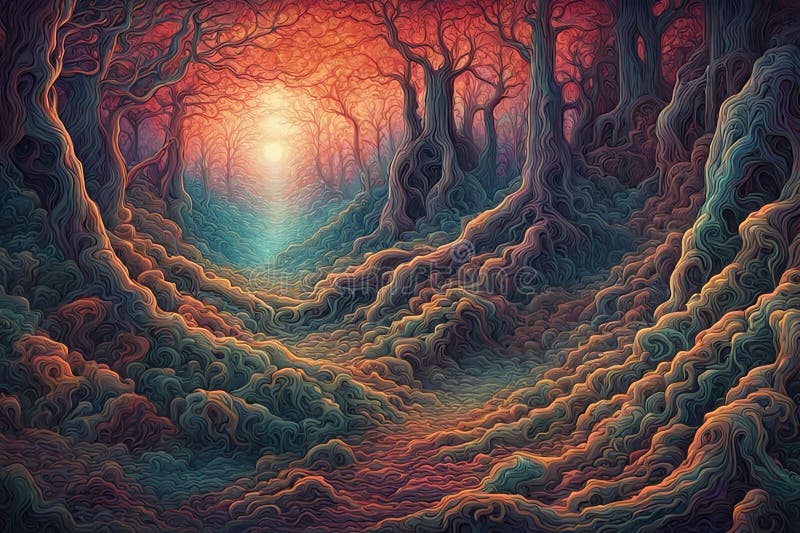 Abstract Nature Scene, Painted Hills, a Generative Ai Editorial Stock ...