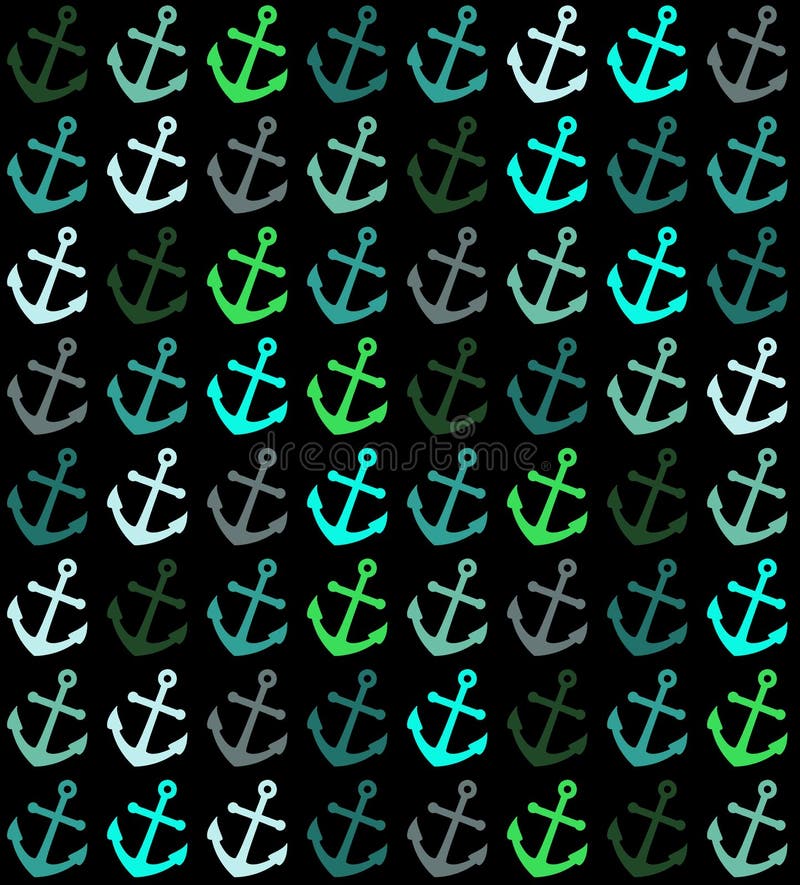 Abstract and Contemporary Digital Art Anchor Pattern Stock Illustration ...