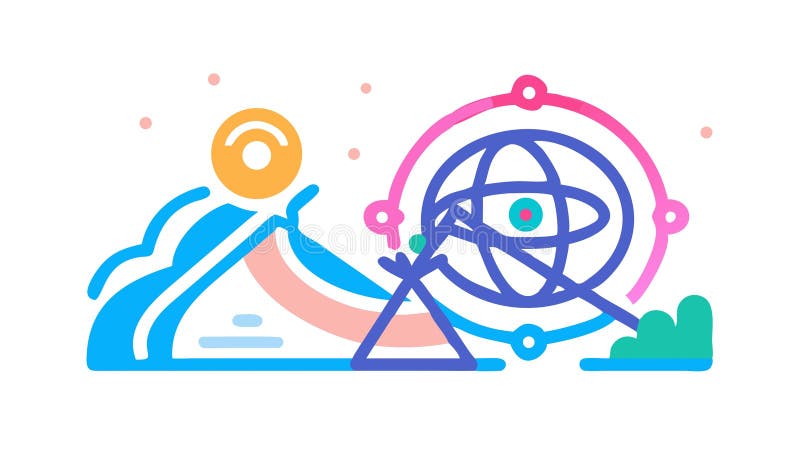 Abstract Navigation Icon with Globe and Compass Rose, Vector Design ...