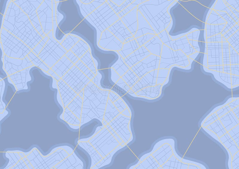 Abstract Navigation Plan of Urban Area. Generic City Map with Signs of ...