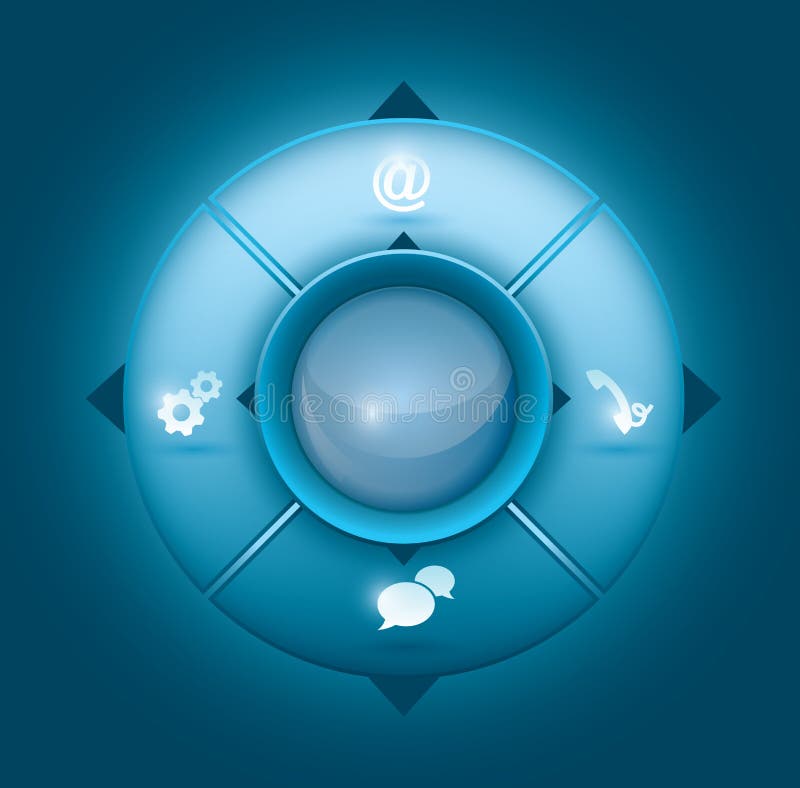 Illuminated Navigation Buttons Stock Illustration - Illustration of ...