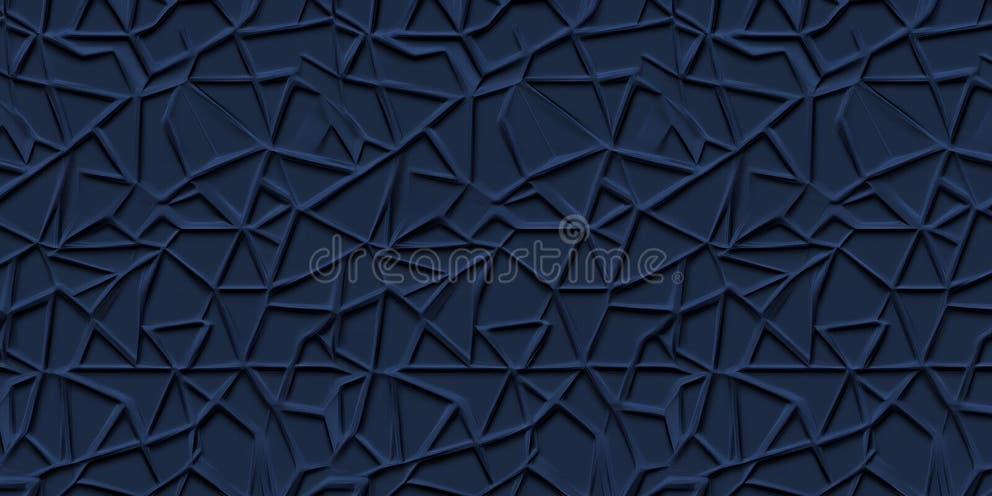 Abstract Navy Blue 3D Geometric Cracked Texture Seamless Pattern ...