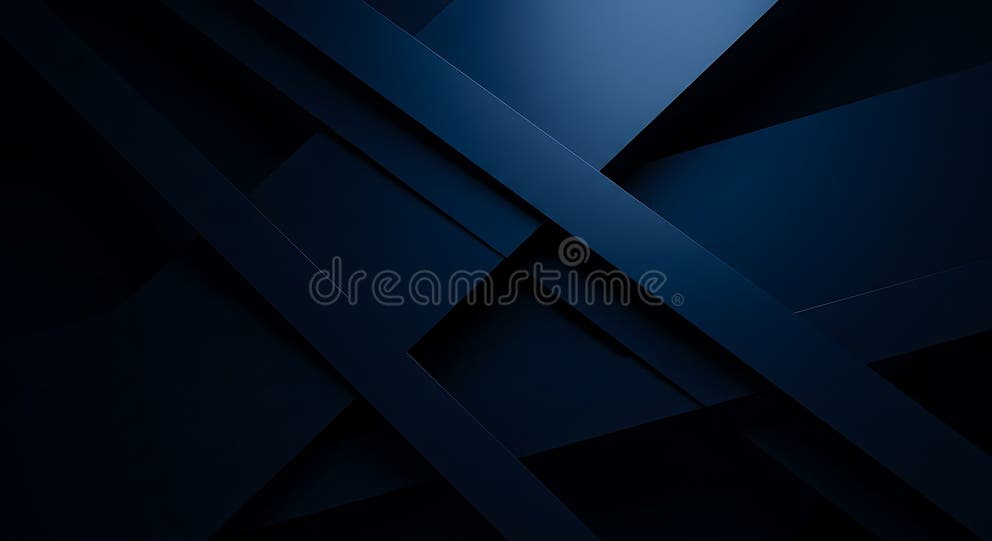 Abstract Navy Blue Geometric Design: Intersecting Layers and Shadows ...