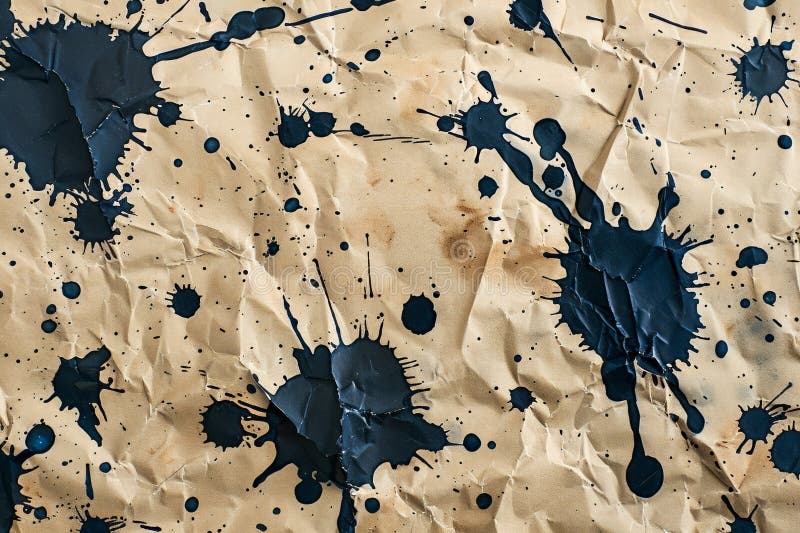 Abstract Navy Blue Ink Splatters on Beige Textured Background for ...