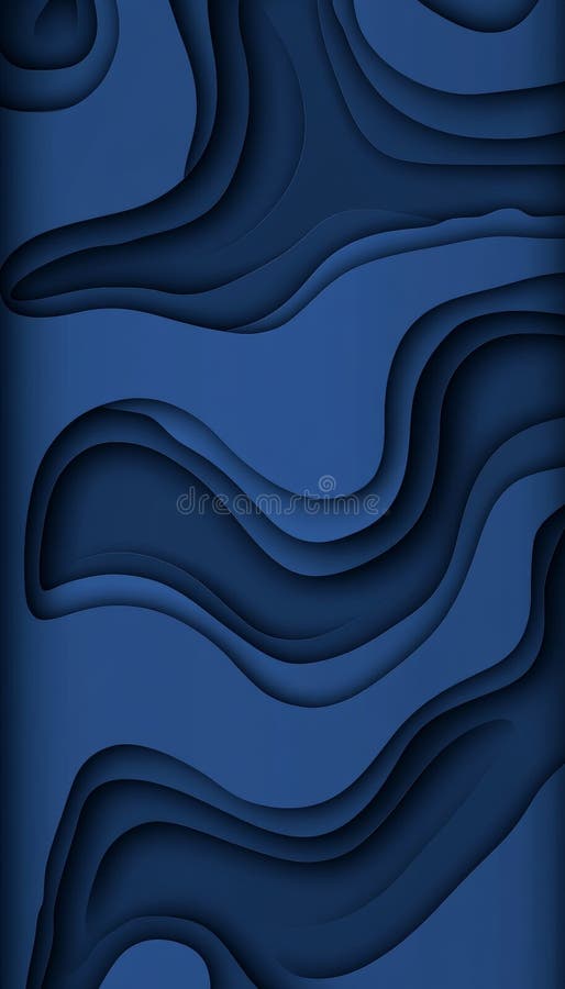 Abstract Navy Blue Paper Carved Background, Wave Patterns, Layered ...