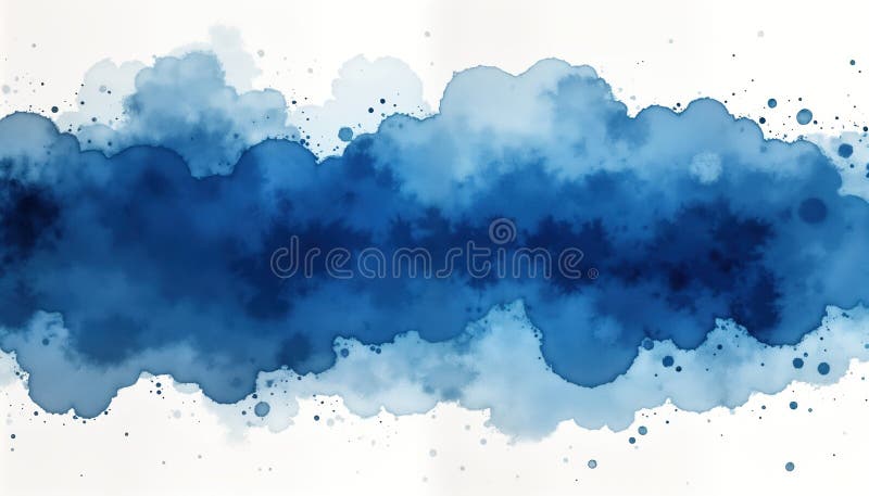 Abstract Navy Blue Watercolor Texture. Blue Shades Blend into Creating ...