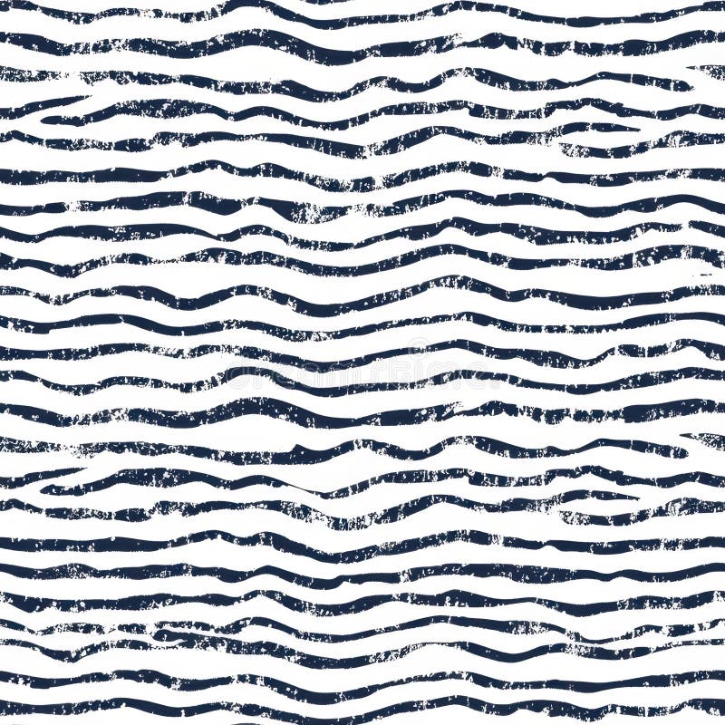 Abstract Navy Blue and White Grunge Wavy Lines Seamless Pattern ...