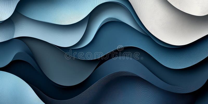 Abstract Navy Blue and White Layered Wave Pattern Background, Paper ...
