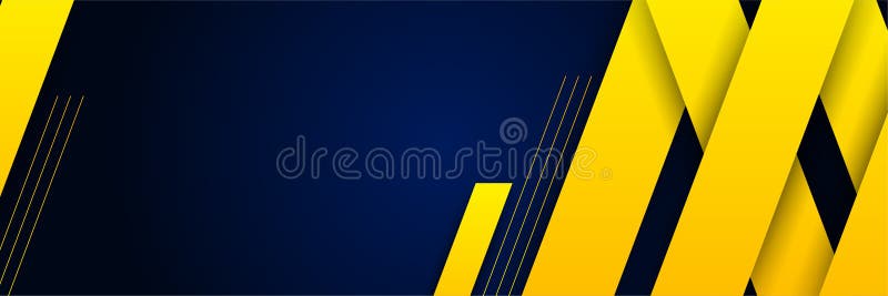 Abstract Navy Dark Blue and Yellow Banner Background. Vector Abstract ...
