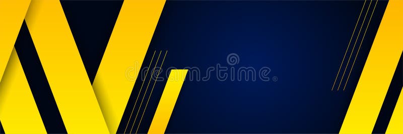 Abstract Navy Dark Blue and Yellow Banner Background. Vector Abstract ...