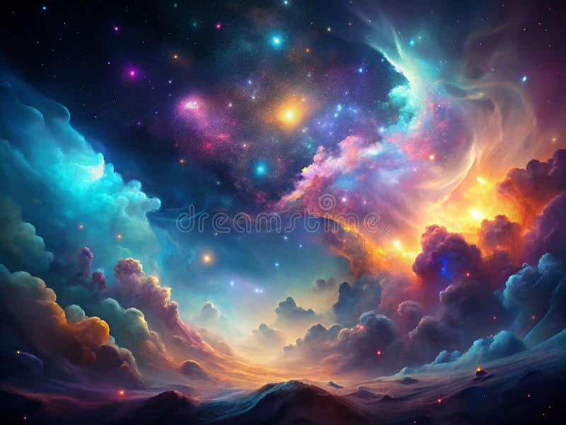 Abstract Nebula Artwork a Minimalist Digital Exploration of Cosmic ...