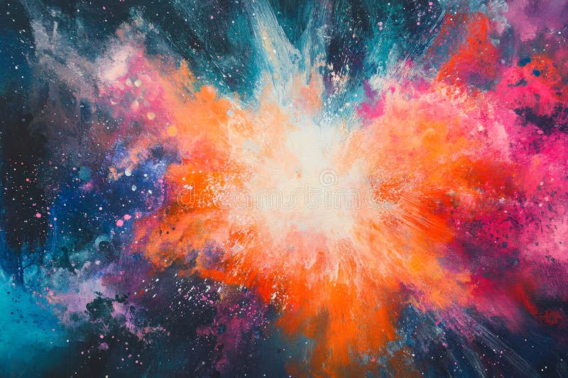 Abstract Nebula with Glowing Light Blue and Orange Hues Creates ...