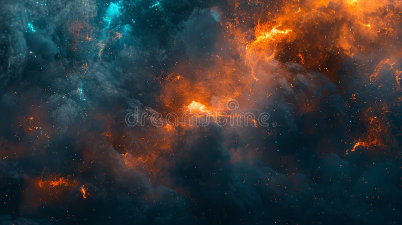 Abstract Nebula Galaxy Background: Cosmic Fire and Ice Wallpaper Stock ...