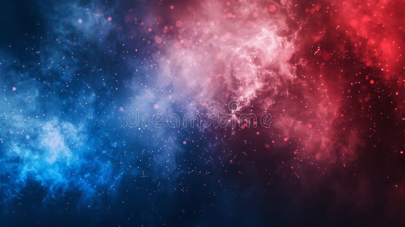 Abstract Nebula in Red and Blue Colors, Generative AI Stock Image ...
