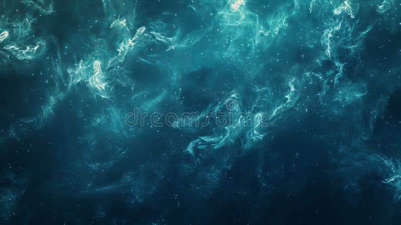Abstract Nebula Sky: Dreamy Teal Galaxy Space Background, Cosmic Mist ...