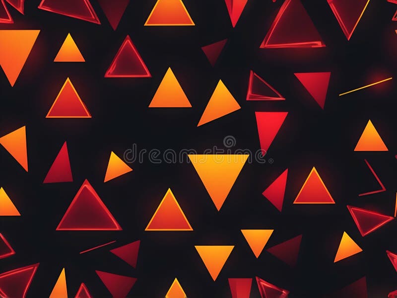 Abstract Neon Background Consisting of Red, Yellow, Orange Triangles ...