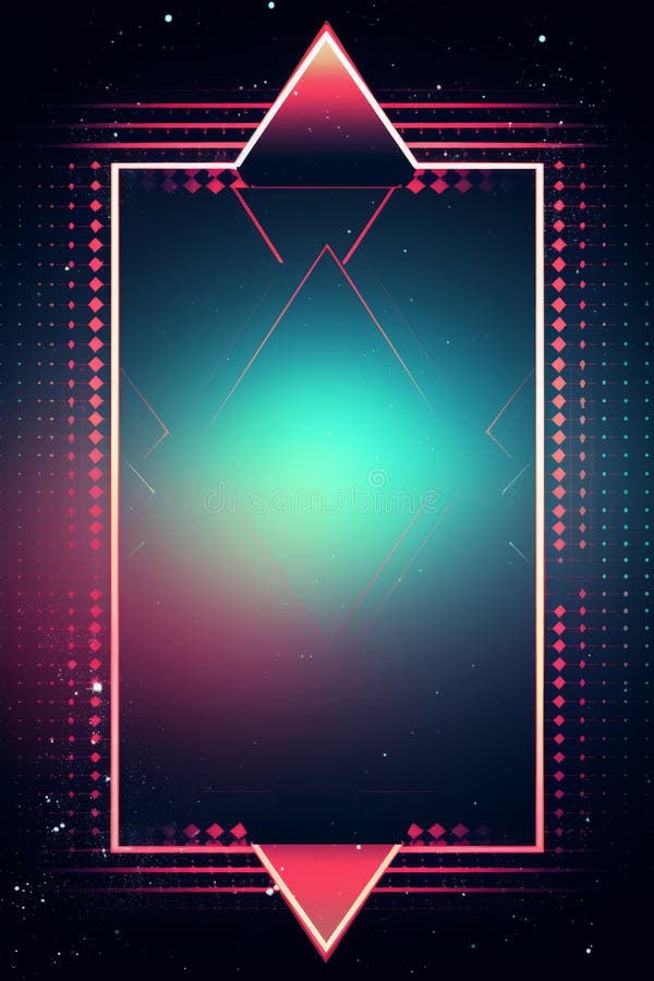An Abstract Neon Background with a Geometric Shape in the Center Stock ...