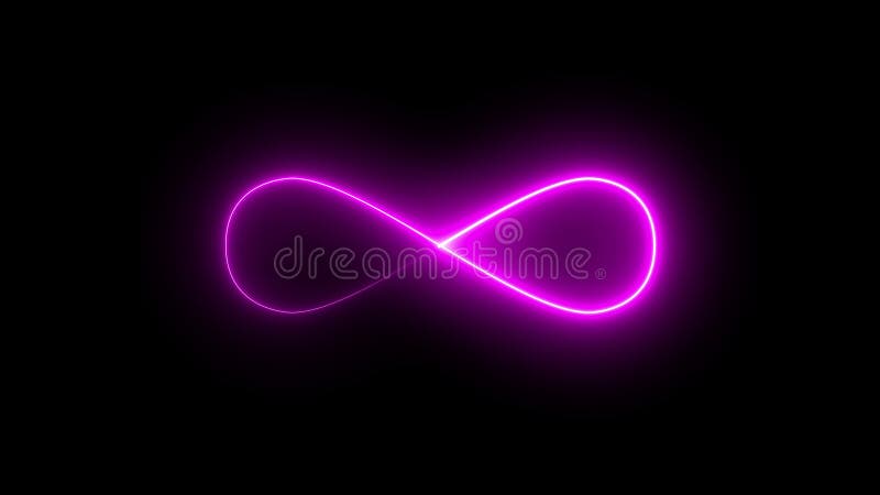 Abstract Neon Background of Infinity Sign with Pink Glowing Lines Stock ...