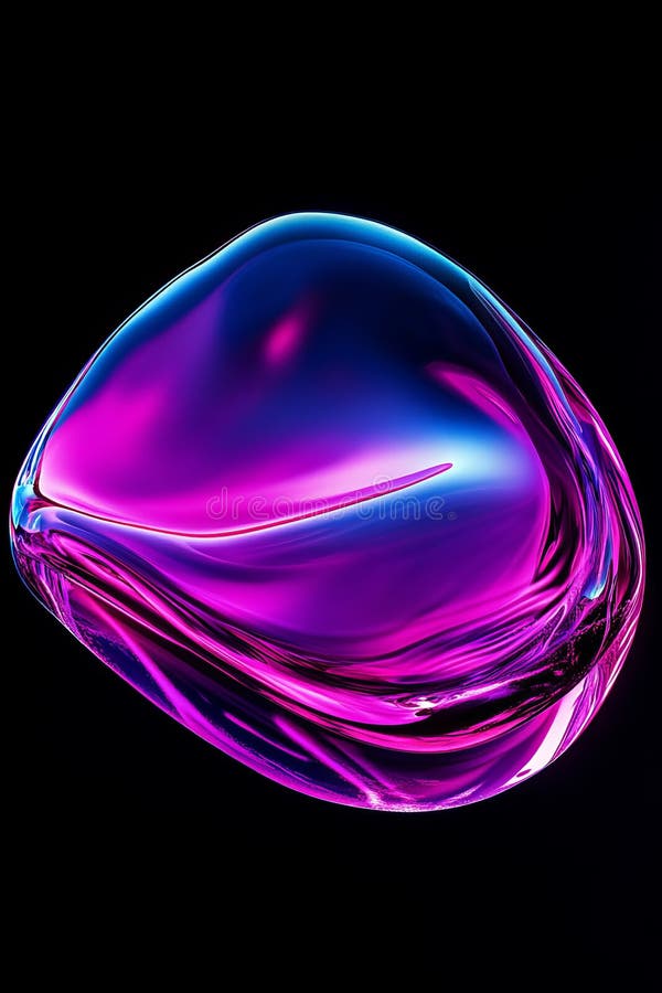Abstract Neon Blob in Bright Liquid Tones on a Dark Background for ...