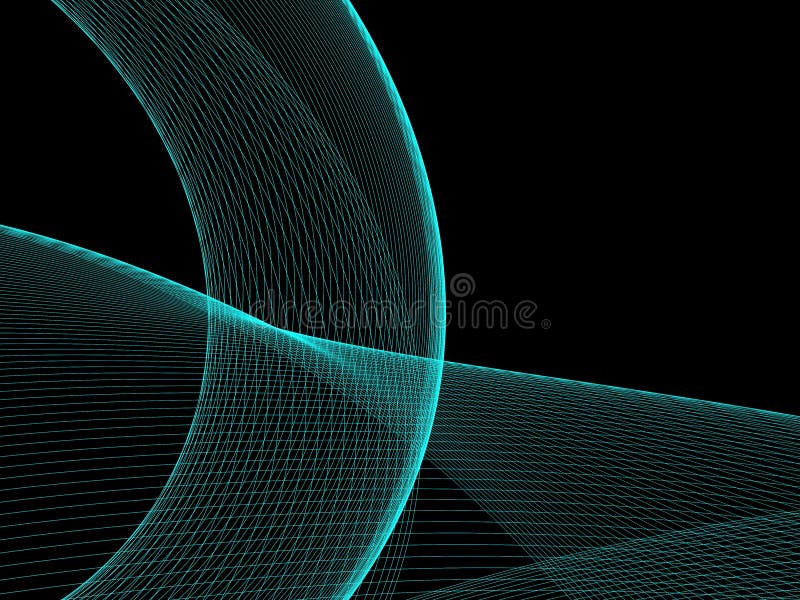 Abstract Neon Blue Flow Grid Wave Background Stock Illustration ...