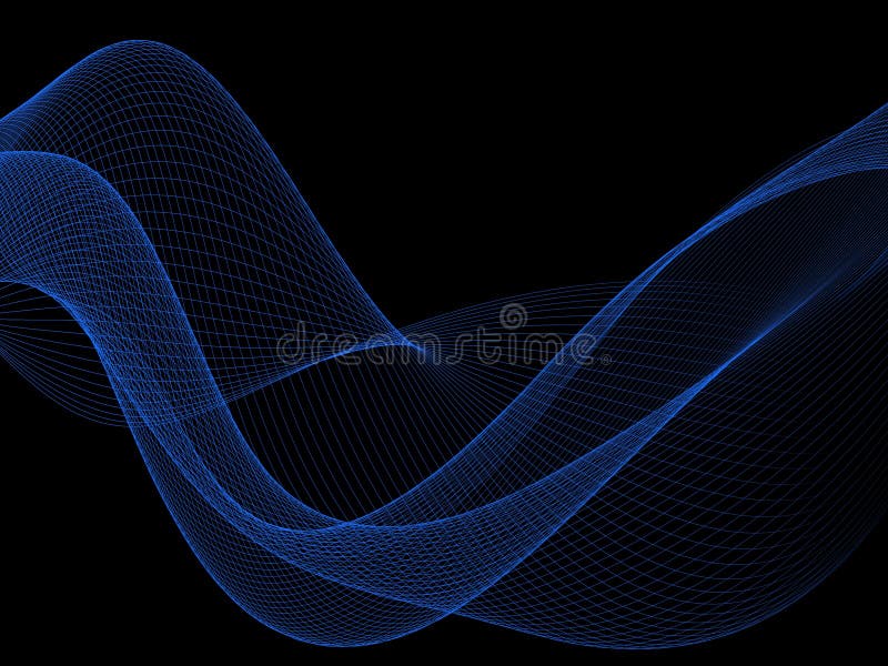 Abstract Neon Blue Flow Grid Wave Background Stock Illustration ...