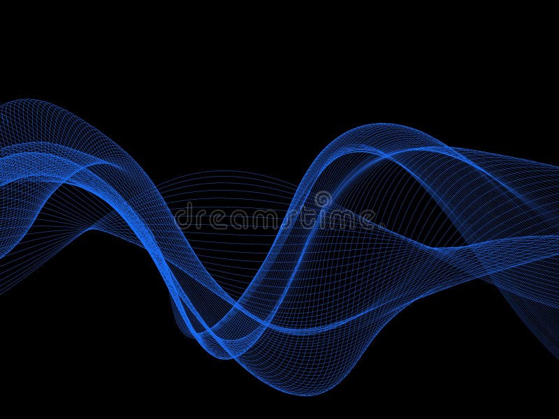 Abstract Neon Blue Flow Grid Wave Background Stock Illustration ...