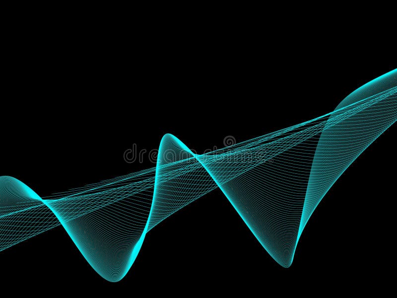 Abstract Neon Blue Flow Grid Wave Background Stock Illustration ...