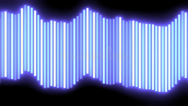 Abstract Neon Blue Music Equalizer of Vertical Narrow Stripes Isolated ...