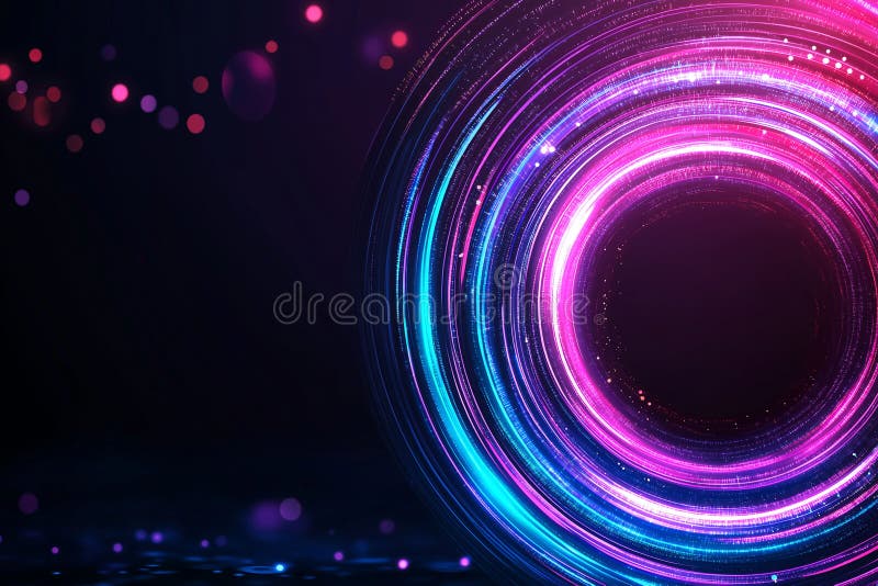 Abstract Neon Blue and Purple Circular Wave Lines Create Mesmerizing ...