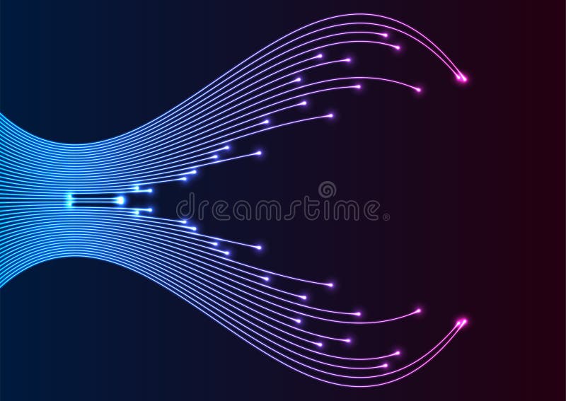 Abstract Neon Blue Purple Connection Lines Tech Background Stock Vector ...