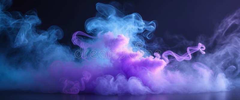 Abstract Neon Blue and Purple Smoky Scene Stock Image - Image of ...
