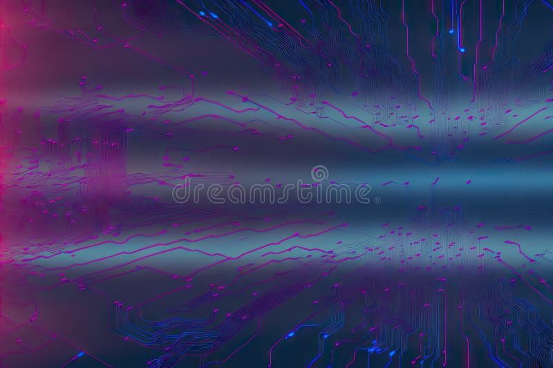 Abstract Neon Blue Purple Tech Circuit Board Lines Sci-fi Design ...