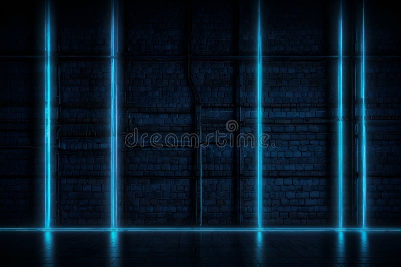 Abstract Neon Blue Sign with Pattern Background Stock Illustration ...
