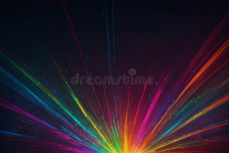 Abstract Neon Bright Blast of Colorful Rainbow Rays Light Background ...