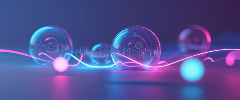 Abstract Neon Bubble Background with Flowing Light Effects for Creative Design. Stock Photo ...