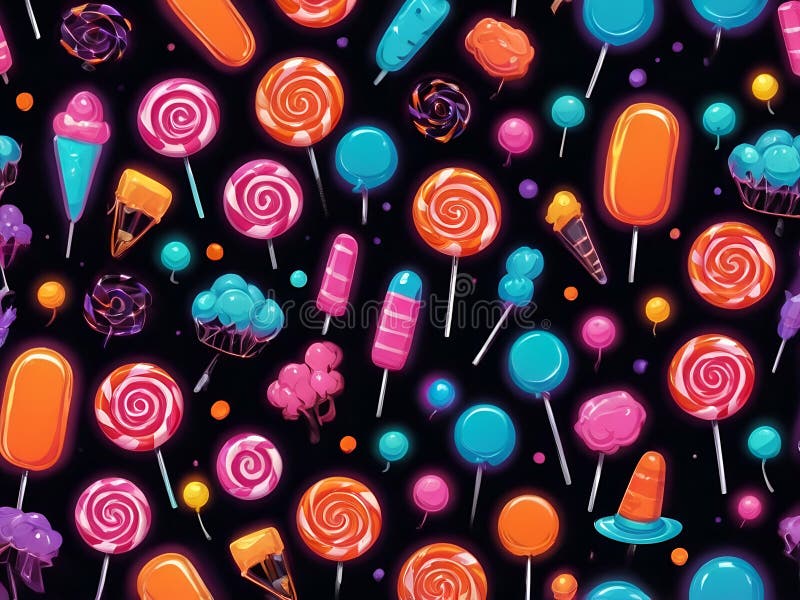 Abstract Neon Candy Comic Cartoon Color Neon Stock Illustration ...